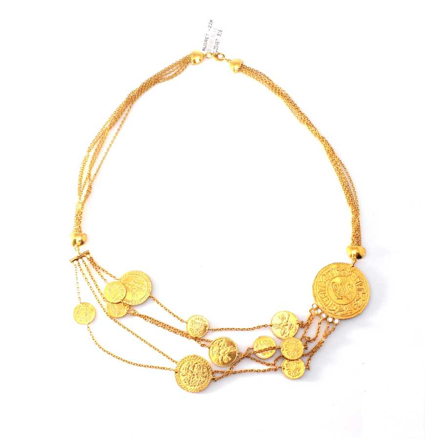 Ottoman Sign Model 22K Gold Necklace | NUSRETTAKI