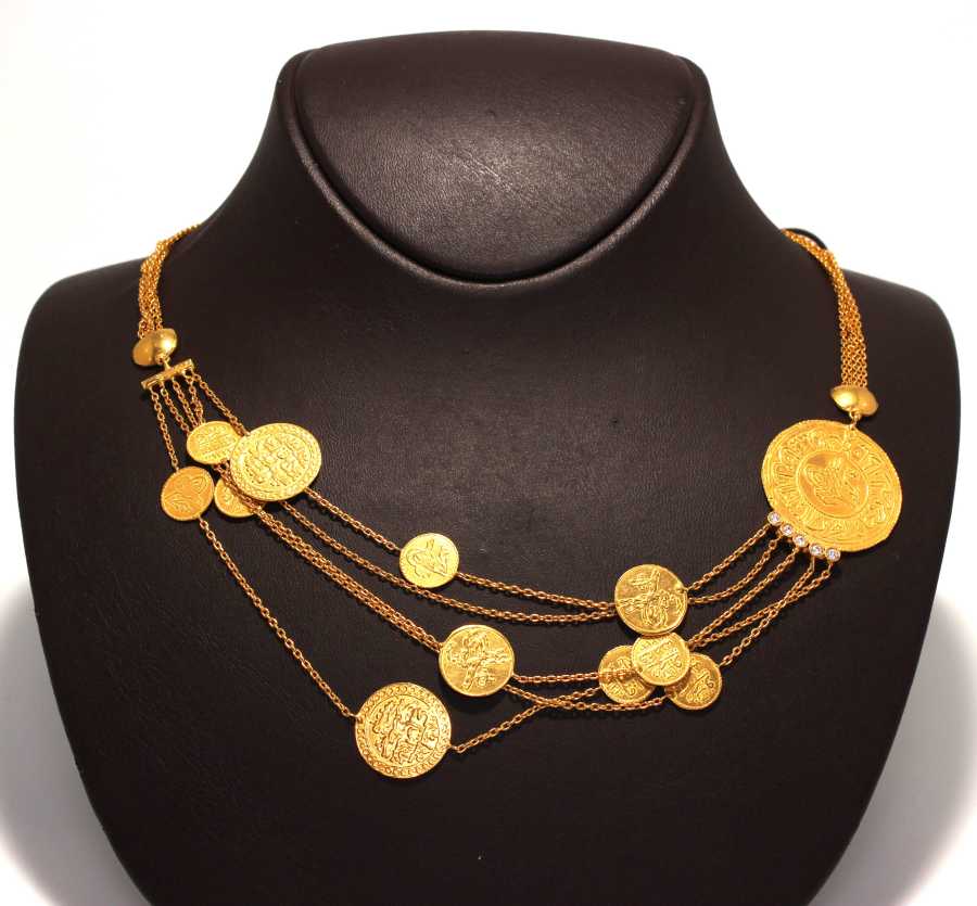 Ottoman Sign Model 22K Gold Necklace | NUSRETTAKI
